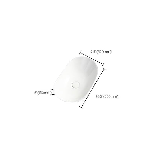 Luxury Bathroom Sink Ceramic Oval White Basin Drain Assembly Bathroom ...