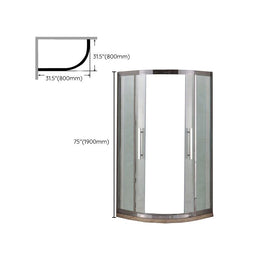 Round Tempered Glass Shower Stall Framed Easy Clean Glass Shower ...