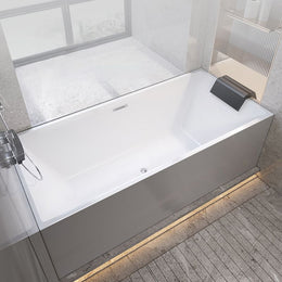 Rectangular Back to Wall Bathtub Antique Finish Soaking Modern Bath Tub ...