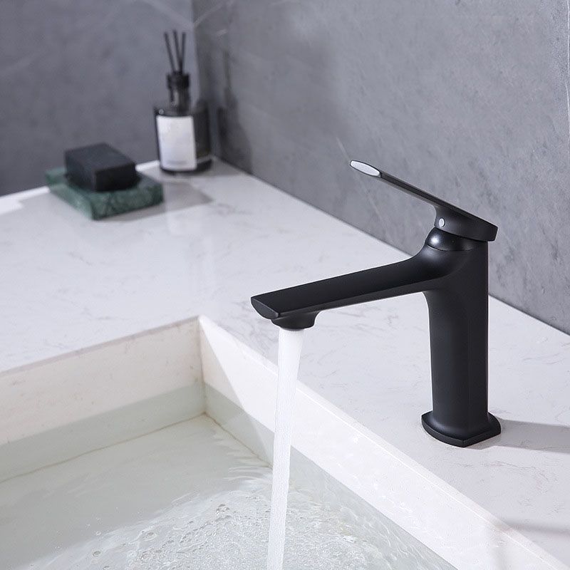 Modern Vessel Faucet Brass Lever Handles Low Arc Basin Lavatory Faucet ...