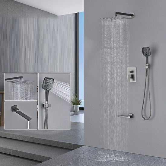 Modern Shower Combo Brass Adjustable Shower Head Temperature Control ...