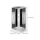 Contemporary Round Shower Stall Double Sliding Frosted Framed Shower ...