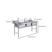 Basic Kitchen Sink Rectangular Workstation Sink with Faucets - Clearhalo