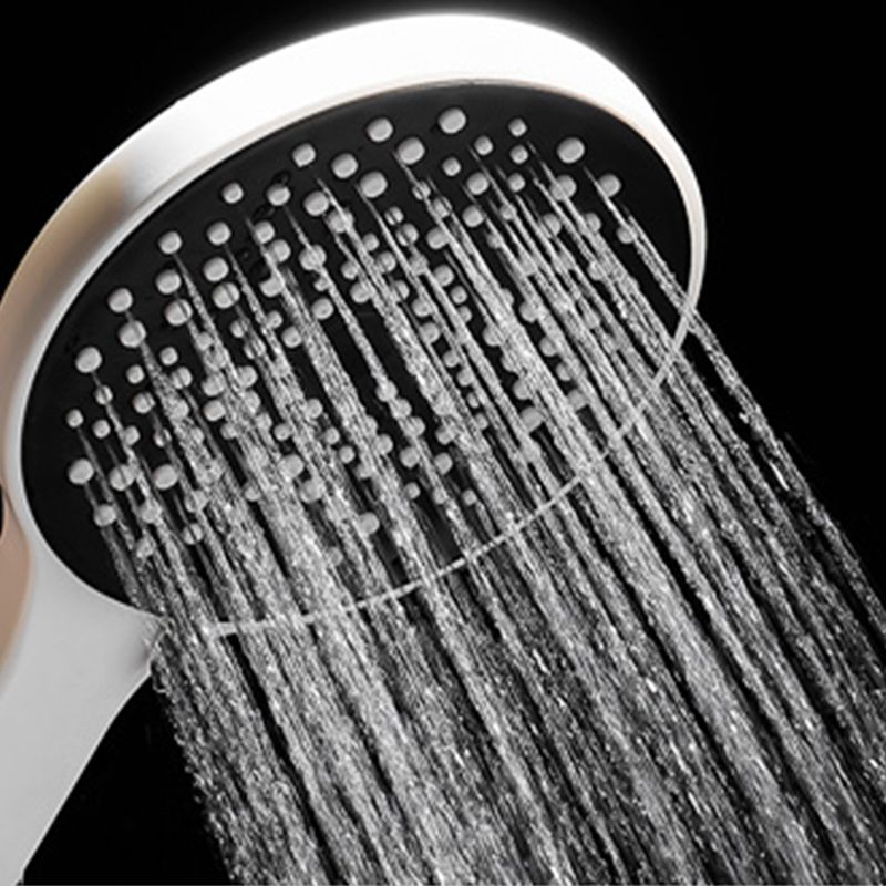 Round Shower Set White Wall Mounted Handshower Lever Handle Shower Hose ...