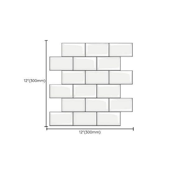 12"x 12" Resin Mosaic Tile Square Peel and Stick Tile for Backsplash ...