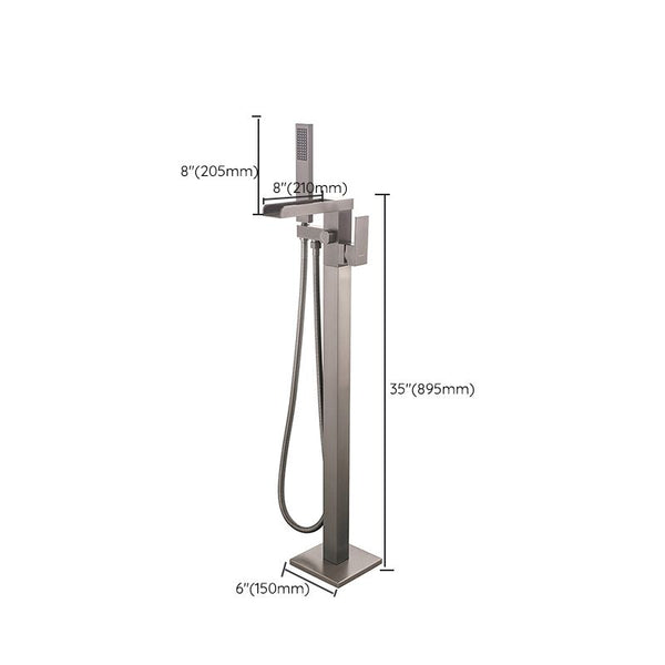 Floor Mounted High Arc Freestanding Tub Filler Copper Freestanding Tub ...