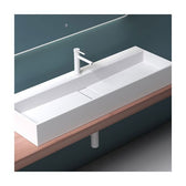 Contemporary Bathroom Sink Man Made Rock Rectangular Vessel Sink with ...