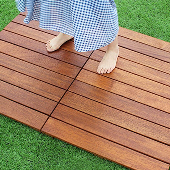 Basic Wood Tile Set Composite Interlocking Patio Flooring Tiles - Clearhalo
