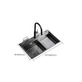 Stainless Steel Rectangle Sink 2 Holes Drop-In Kitchen Sink with Drain ...