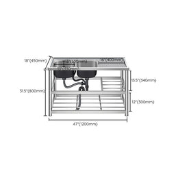 Modern Workstation Ledge Stainless Steel with Accessories and Faucet ...