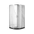 Bathroom Shower Enclosure Clear Glass Gray Corner Shower Stall - Clearhalo