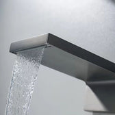 Wall Mounted Bathroom Faucet Waterfall Spout with Lever Handle - Clearhalo