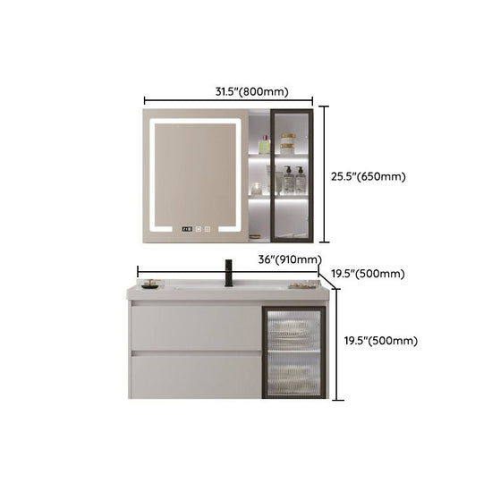 Modern Space Saver Vanity Wall Mount Ceramic Top Backsplash Included ...