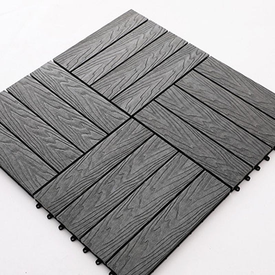 Floor Bullnose Click Lock Wire Brushed Wooden Flooring Tiles - Clearhalo