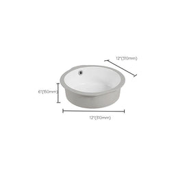Circular Bathroom Sink Modern White Vitreous China Drop-in Bathroom ...