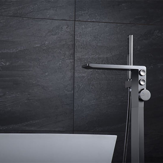 Modern Freestanding Faucet Copper with Risers and Handheld Shower Tub ...