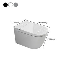 Elongated Wall Mounted Bidet with Heated Seat White 14.09" High Bidet ...