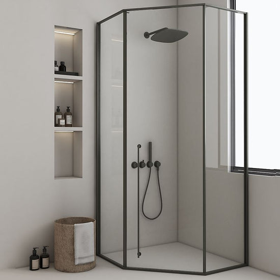 Extreme Narrow Full Frame Diamond Shape Tempered Glass Shower Door ...