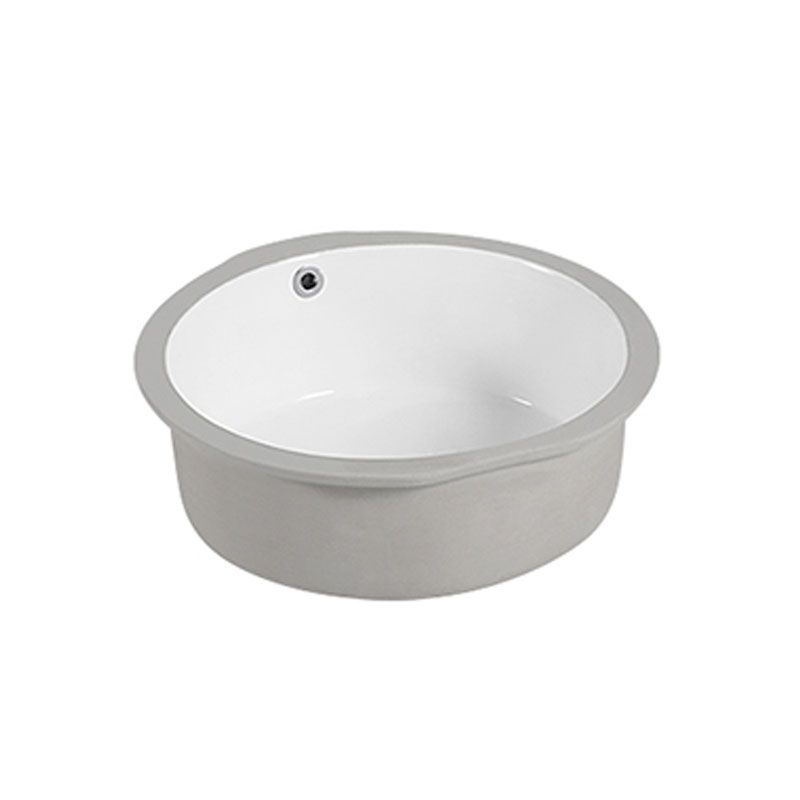 Circular Bathroom Sink Modern White Vitreous China Drop-in Bathroom ...