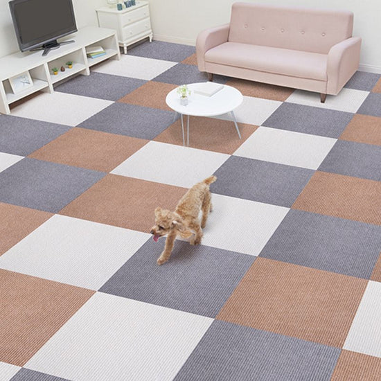 Carpet Tile Fade Resistant Solid Color Self-Stick Carpet Tiles Living ...