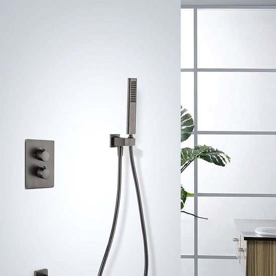 Modern Shower System Brass Adjustable Shower Head Temperature Control ...