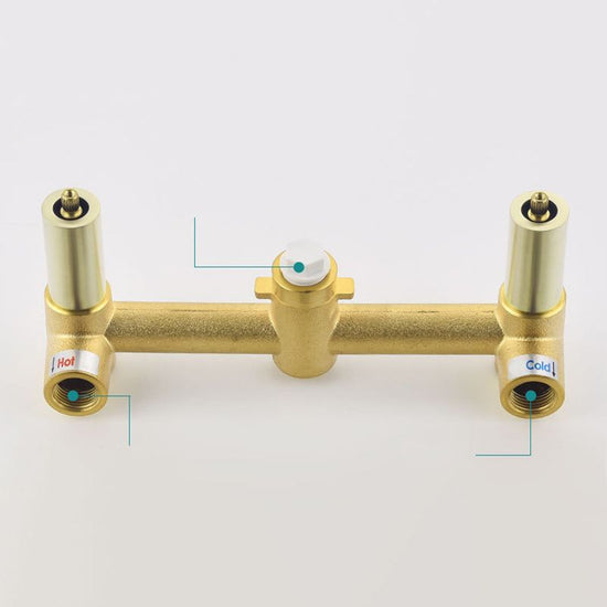 Glam Centerset Faucet Brass Cross Handles 3 Holes Wall Mounted Bathroom ...