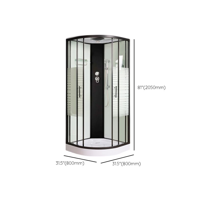 Round Shower Stall Double Sliding Door Tempered Glass Shower Enclosure ...