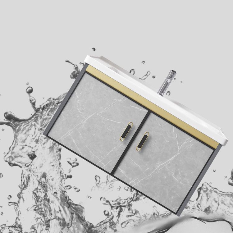 Single Sink Vanity Rectangular Modern Wall Mount Mirror Bathroom Vanity ...