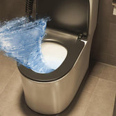 1-Piece Elongated Flush Toilet Ceramic Toilet Bowl with Wash Basin ...