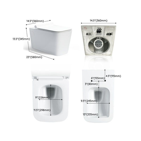 Wall-mounted Toilet Household In-wall Hidden Tank Soft-Close Seat ...