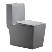 Modern One Piece Toilet Bowl Siphon Jet Flush Toilet with Seat - Clearhalo