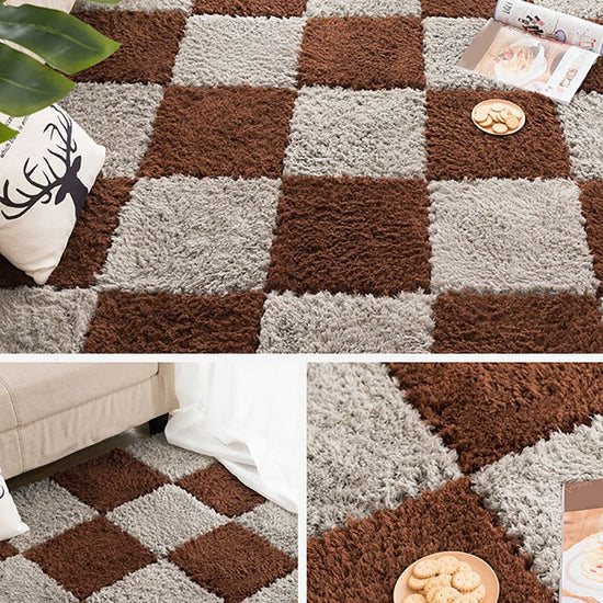 Modern Carpet Tiles Square Color Block Shag Interlocking Carpet Tiles ...