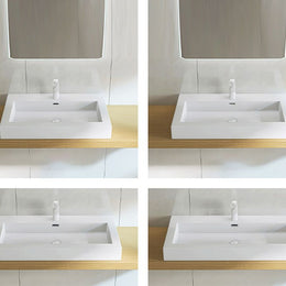 Modern Bathroom Sink Man Made Rock Rectangular Vessel Bathroom Sink ...