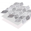 Gray Tone Kitchen Backsplash Tile Leaf Pattern Peel and Stick ...