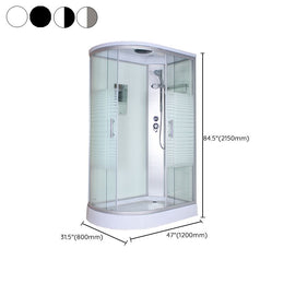 Corner Tempered Glass Shower Stall Home Round Double Sliding Shower ...