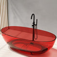Modern Oval Colorful Bath Tub Soaking Freestanding Tub for Home - Clearhalo