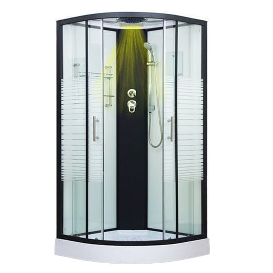 Tempered Glass Shower Stall Double Sliding Shower Stall with Header ...