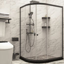 Rounded Shower Stall Semi-Frameless Corner Shower Stall with Tempered ...