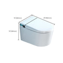 Ceramic Elongated Wall Mounted Bidet in White with Warm Air Dryer ...