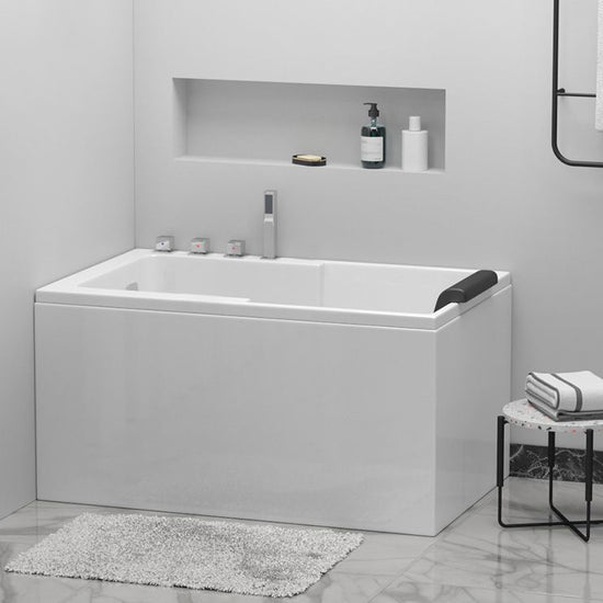 Back to Wall Soaking Bath Modern Rectangular Antique Finish Bath Tub ...