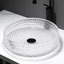 Modern Clear Wash Stand Glass Trough Bathroom Sink for Bathroom - Clearhalo