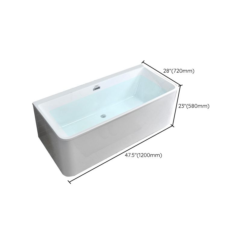 Stand Alone Modern White Bathtub Soaking Acrylic Rectangular Bath ...