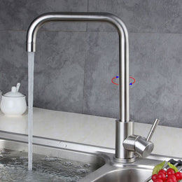 Modern Bar Faucet Stainless Steel with Handles and Supply Lines High ...