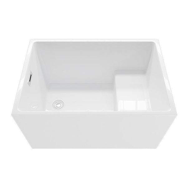 Bathroom Modern Acrylic Small Tub with Left-Hand Drain Bathtub - Clearhalo
