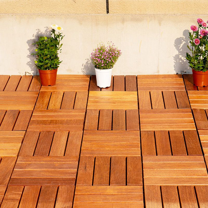 Wood Decking Tiles Outdoor Flooring Interlocking Decking Tiles - Clearhalo