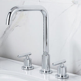 Contemporary Widespread Sink Faucet Plain High Arc Wide Spread Bathroom ...