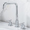 Contemporary Widespread Sink Faucet Plain High Arc Wide Spread Bathroom ...