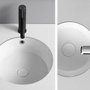 Circular Bathroom Sink Modern White Vitreous China Drop-in Bathroom ...
