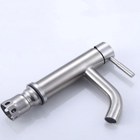 Modern Sliver Centerset Faucet Solid Color Bathroom Faucet with Lever ...