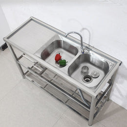 Modern Workstation Ledge Stainless Steel with Accessories and Faucet ...